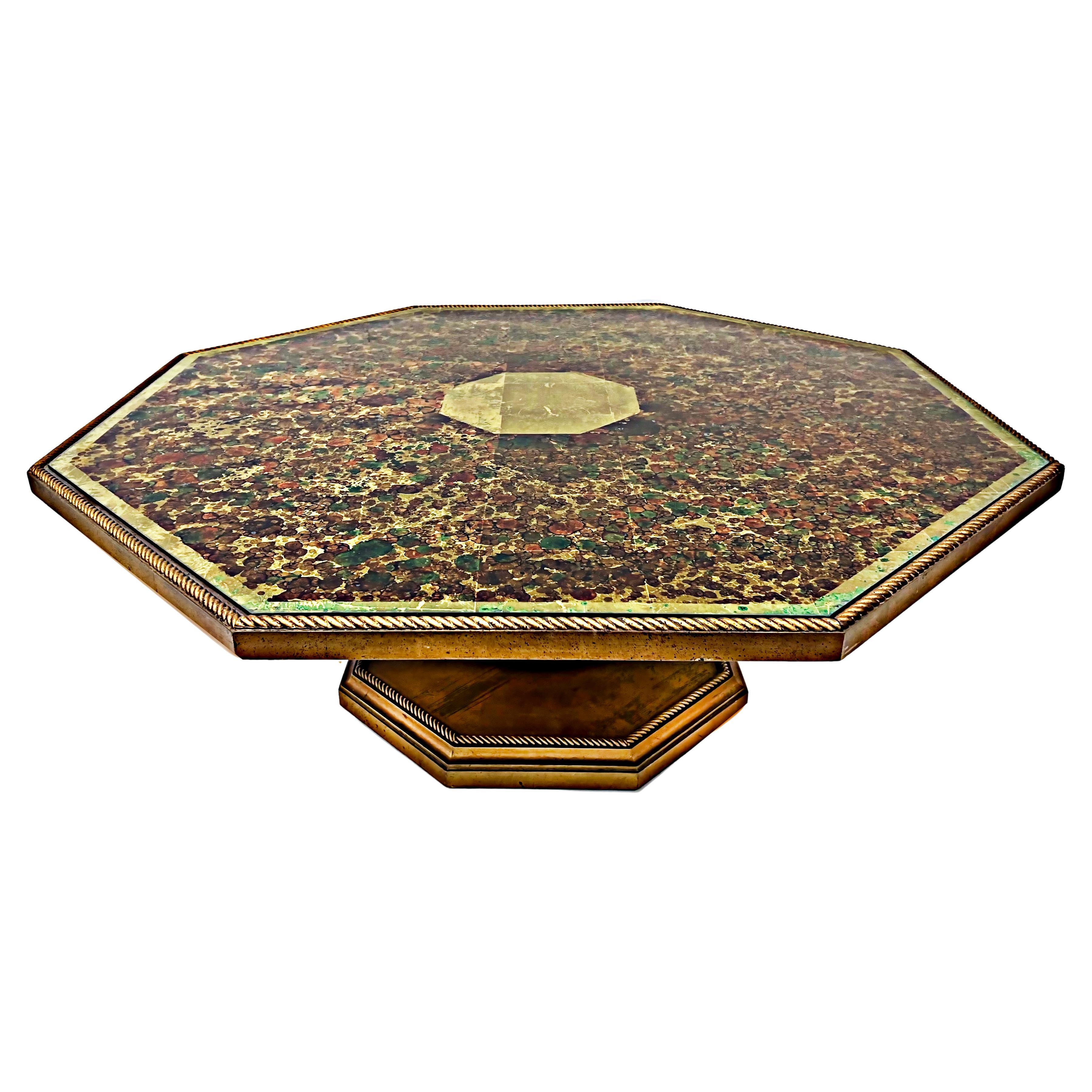 Églomisé Mirrored Top Coffee Table For Sale at 1stDibs