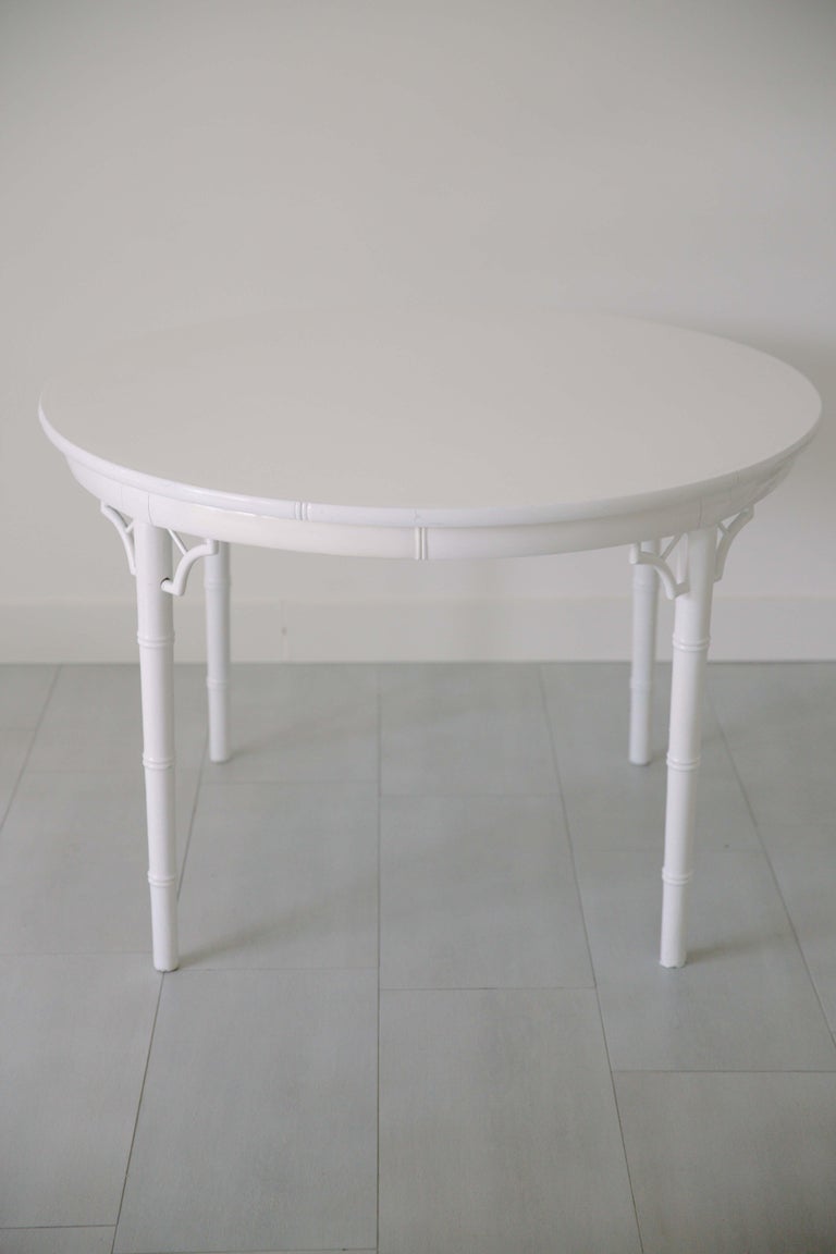 Hollywood Regency Faux Bamboo Dining Table Set For Sale at 1stDibs