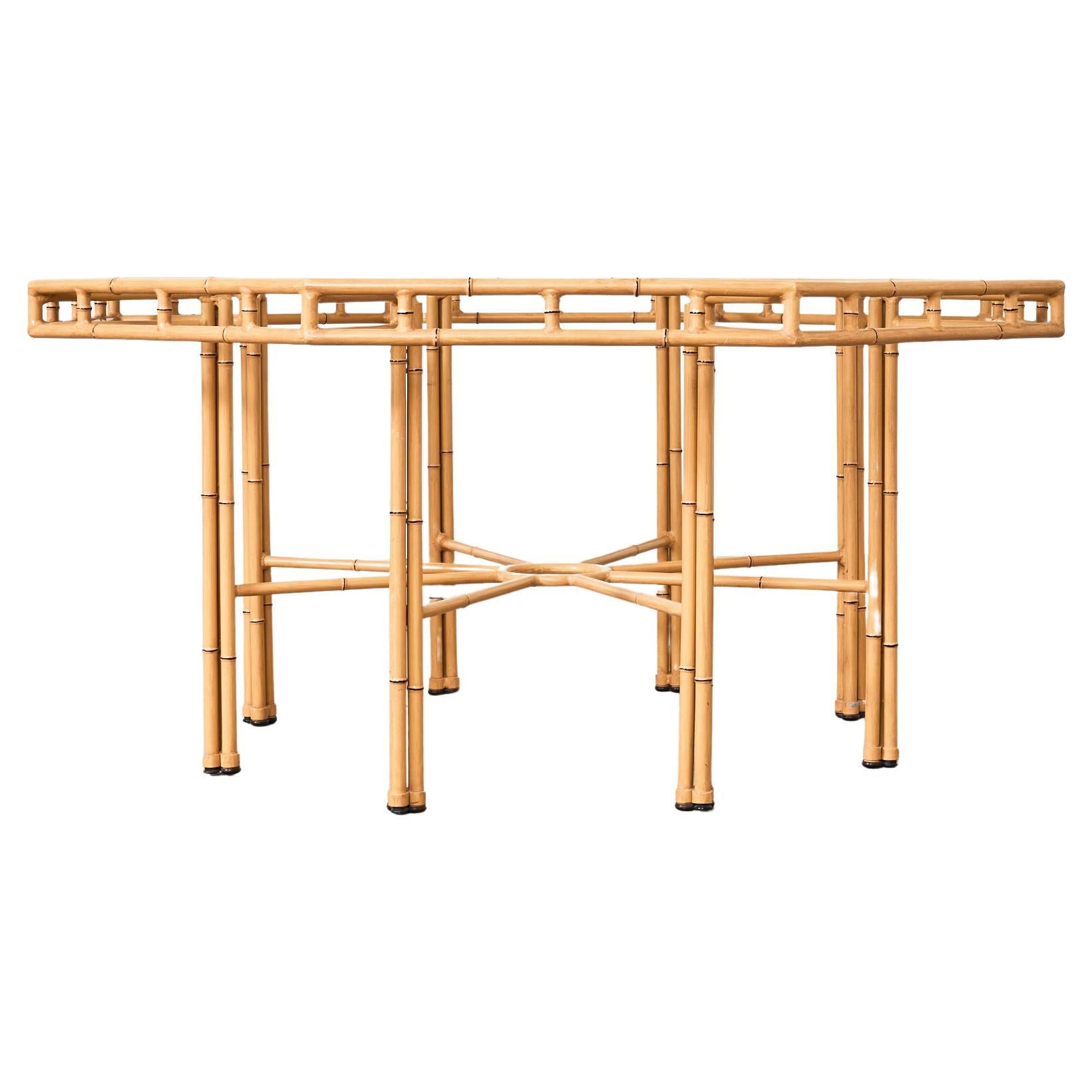 Hollywood Regency Faux Bamboo Octagonal Garden Dining Table For Sale at ...