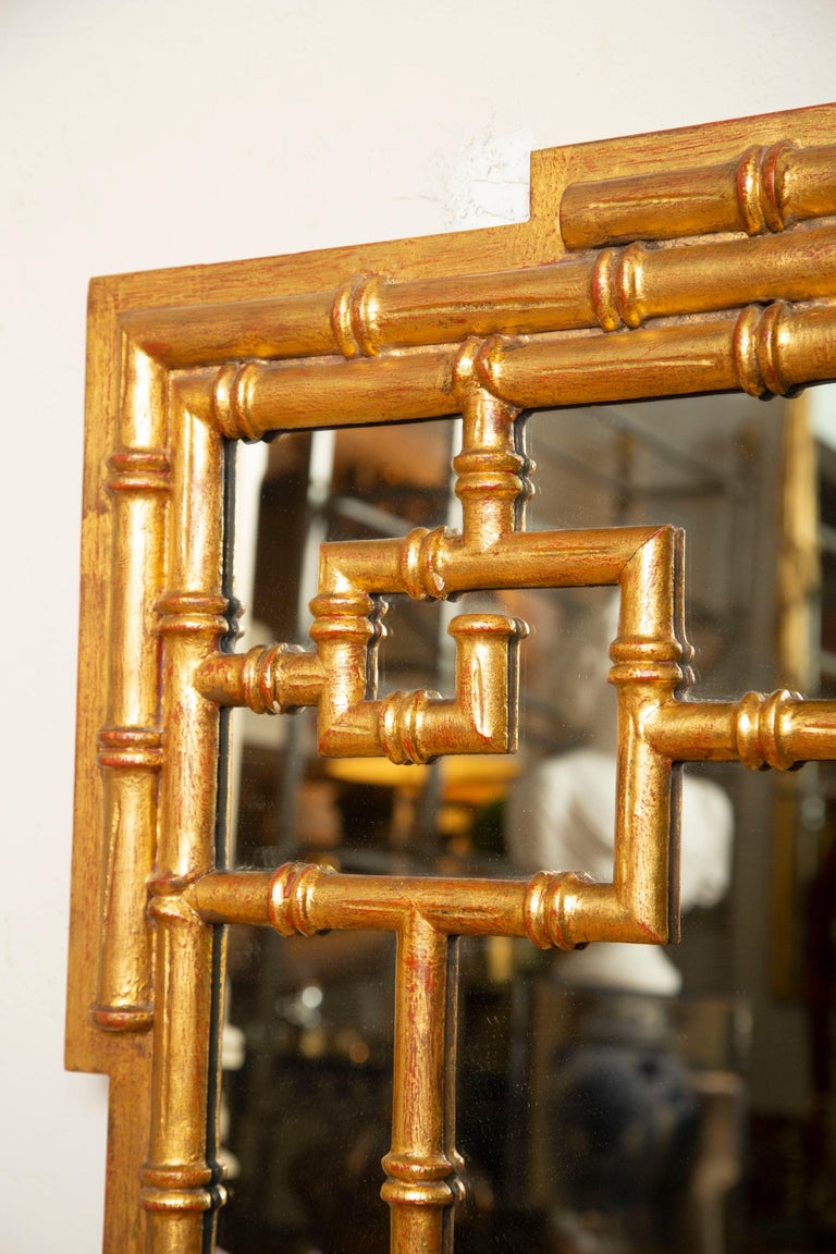 Chinese Chippendale Style Faux Bamboo Gilded Mirror at 1stDibs | bamboo ...