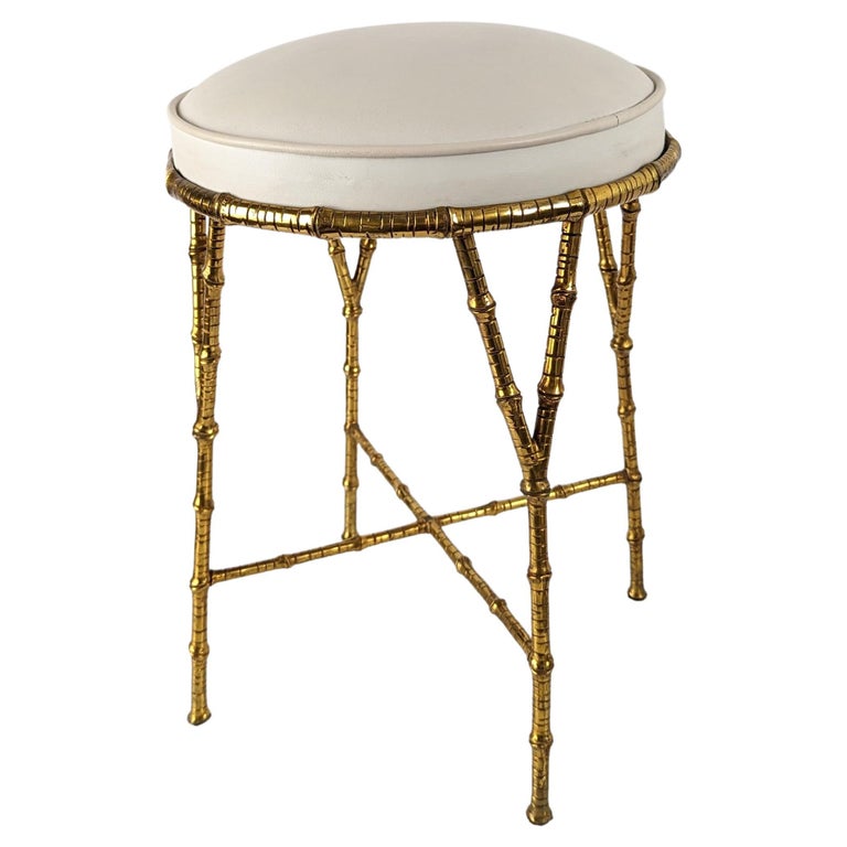 Hollywood Regency Gilt Bamboo Stool by Maison Bagues, 1970s For Sale at ...