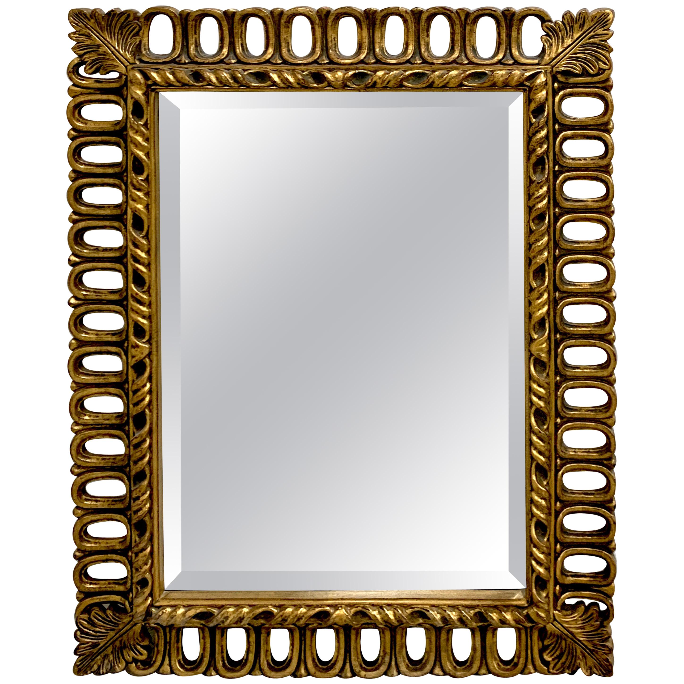 Hollywood Regency Gilt Ring Motif Mirror For Sale at 1stDibs