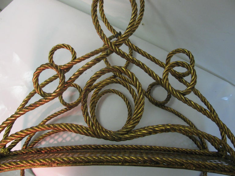 Hollywood Regency Gilt Rope and Tassel Magazine Holder, Italy at 1stDibs