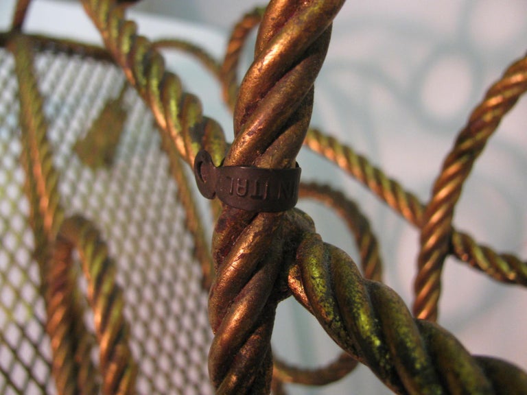 Hollywood Regency Gilt Rope and Tassel Magazine Holder, Italy at 1stDibs