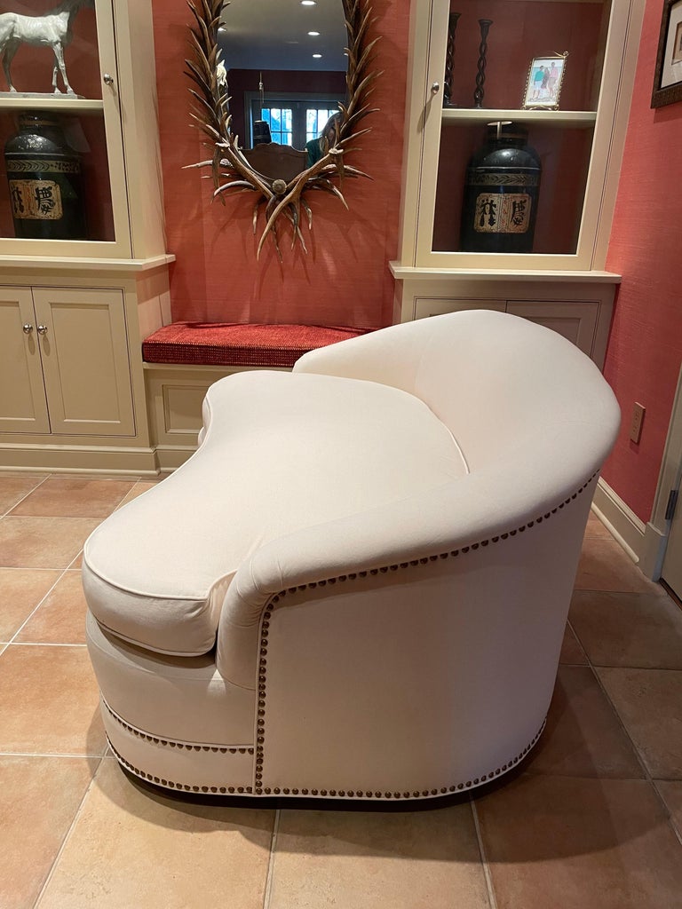 Hollywood Regency Glam Curved Newly Upholstered Settee Loveseat For ...