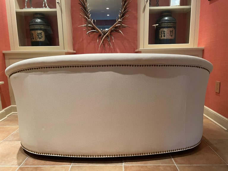 Hollywood Regency Glam Curved Newly Upholstered Settee Loveseat For ...