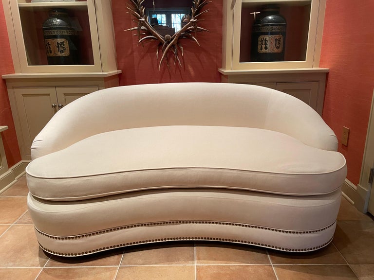 Hollywood Regency Glam Curved Newly Upholstered Settee Loveseat For ...