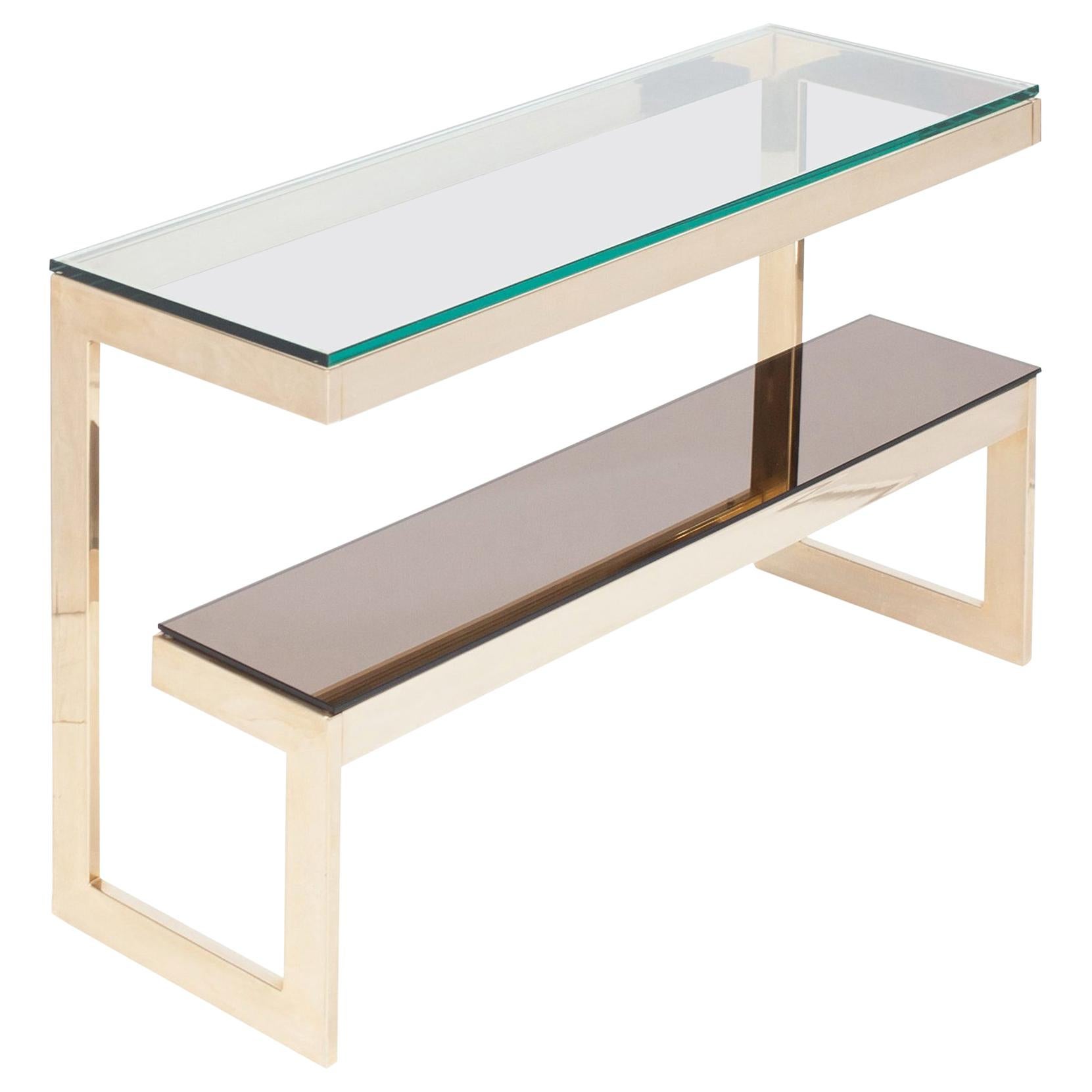 Glamorous Hollywood Regency Neoclassical Black and Gold Console Table ...