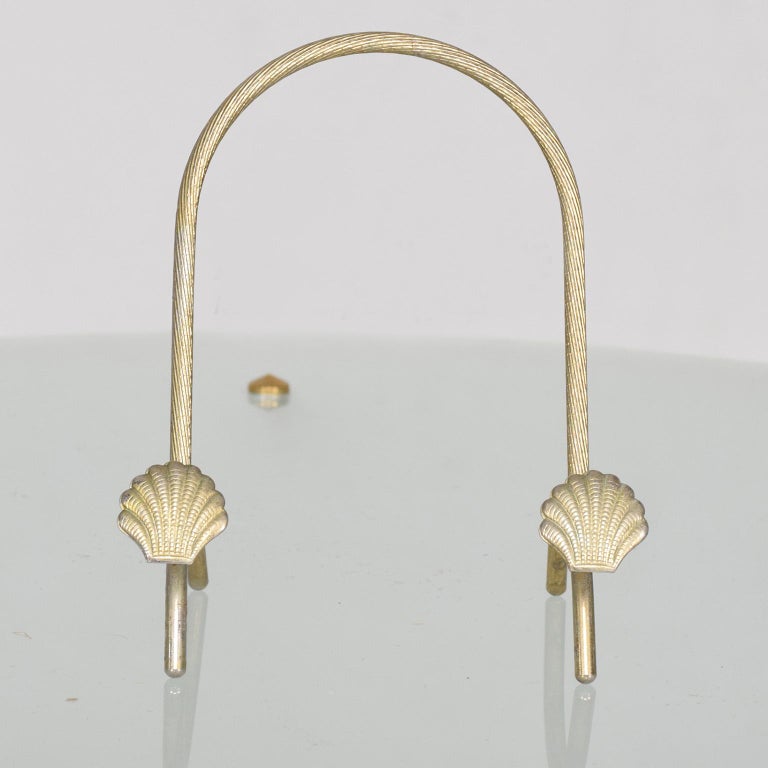 Hollywood Regency Gold Plate Stand Display Easel with Seashells, 1980s ...