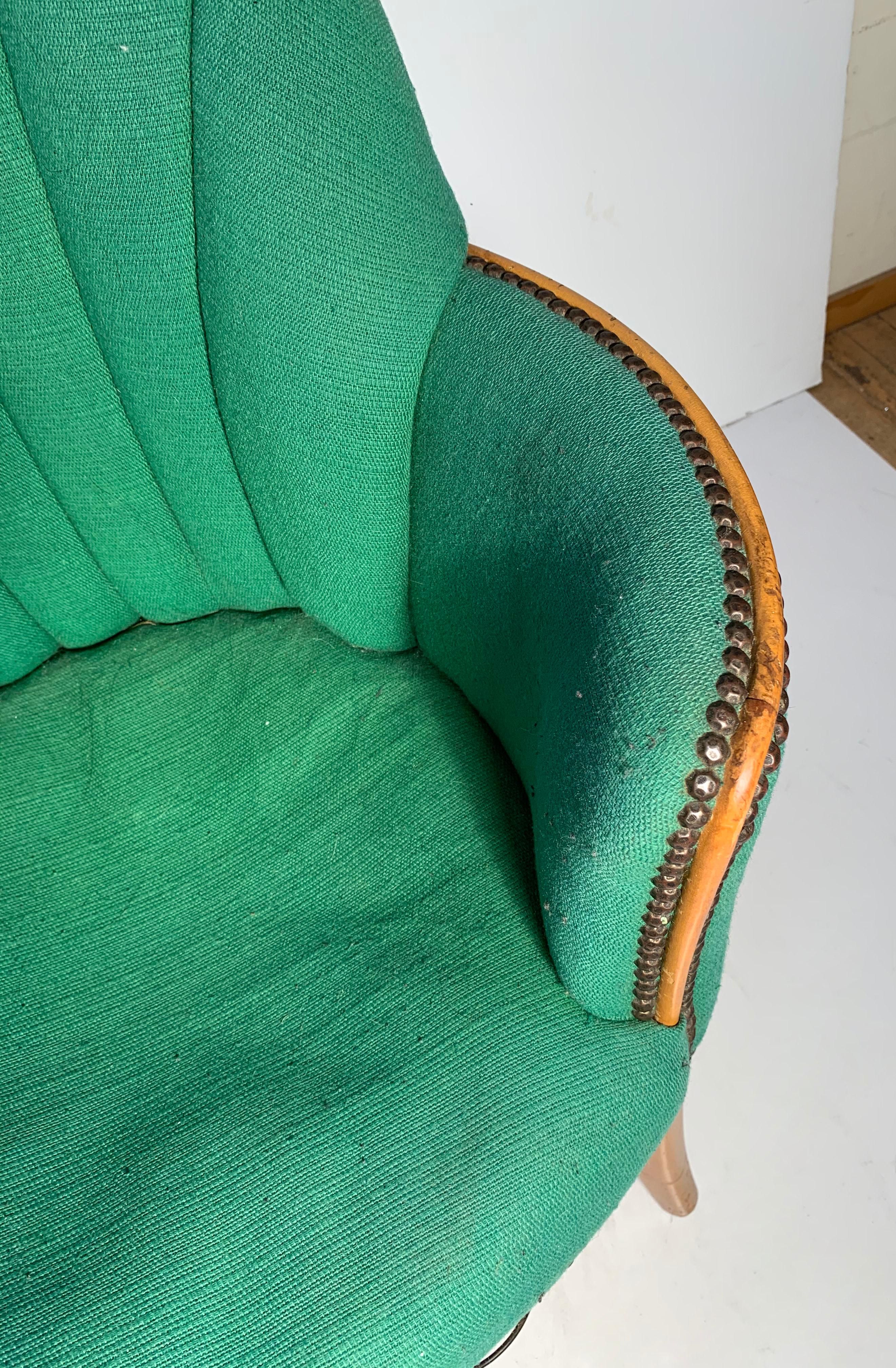 Hollywood Regency High Style Art Deco Fan Shell Back Pair of Chairs For ...