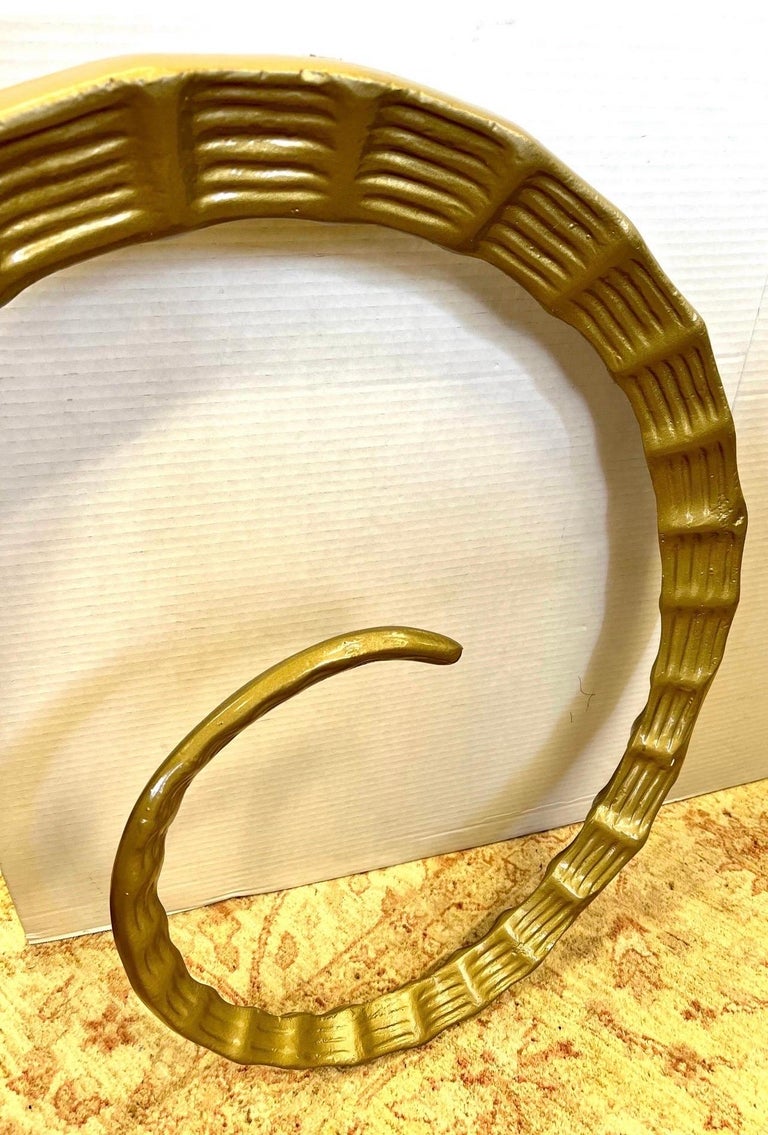 Hollywood Regency Ibex Ram’s Head Horns Metal Dining Table Bases, Pr ...