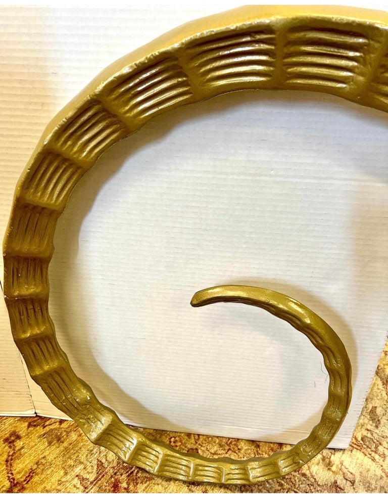 Hollywood Regency Ibex Ram’s Head Horns Metal Dining Table Bases, Pr ...