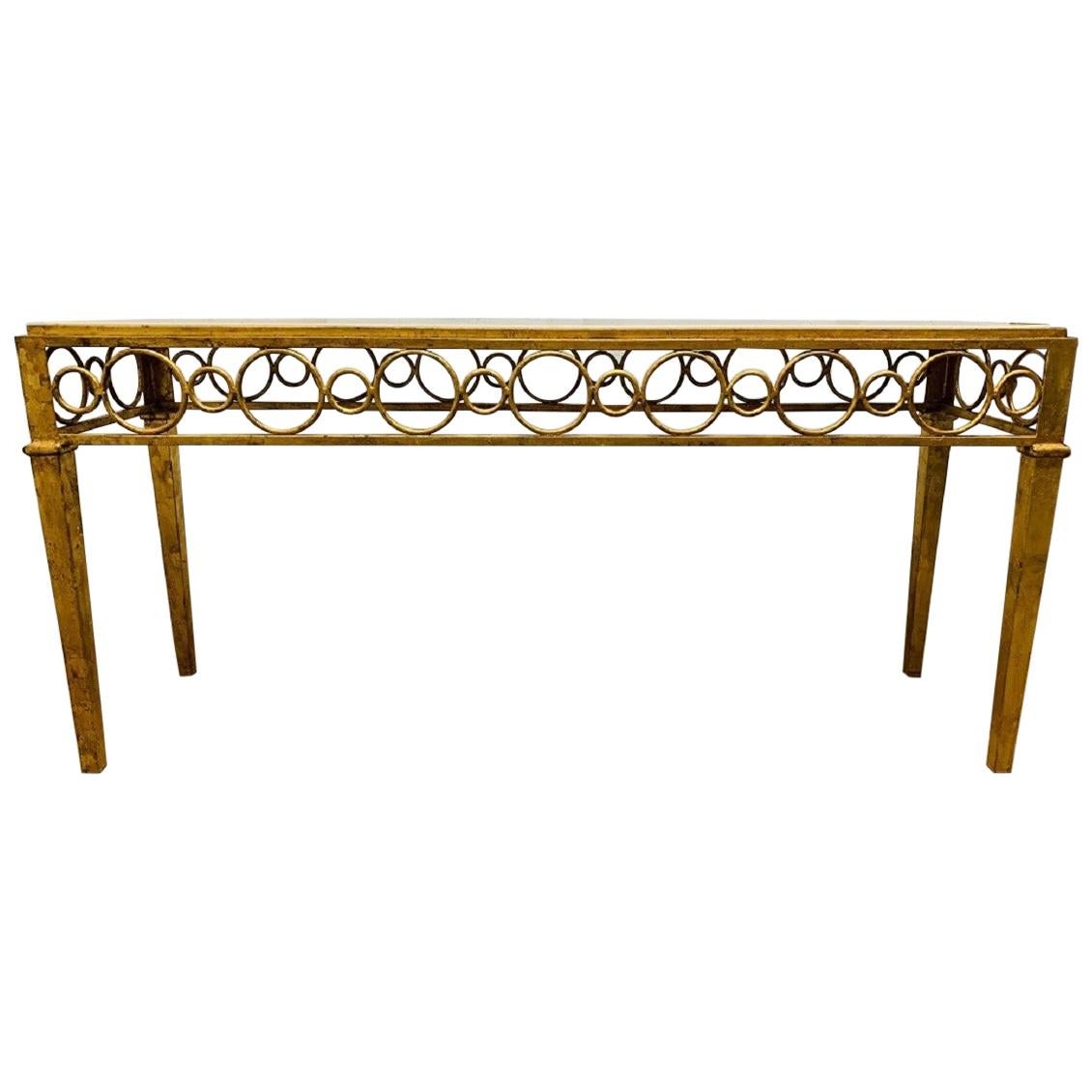 Italian Gilt Iron and Marble-Top Console Table For Sale at 1stDibs