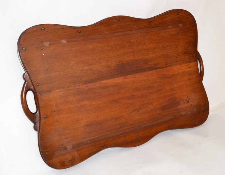 Hollywood Regency Large Rustic Hand Carved Solid Wood Serving Tray ...