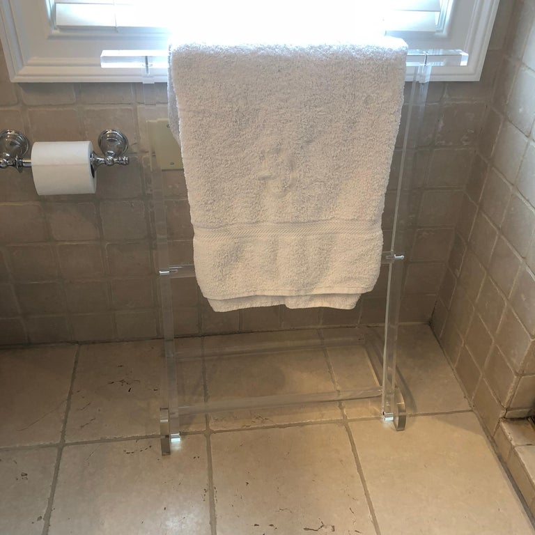 Hollywood Regency Lucite Towel Rack Signed Scheibe at 1stDibs | scheibe ...