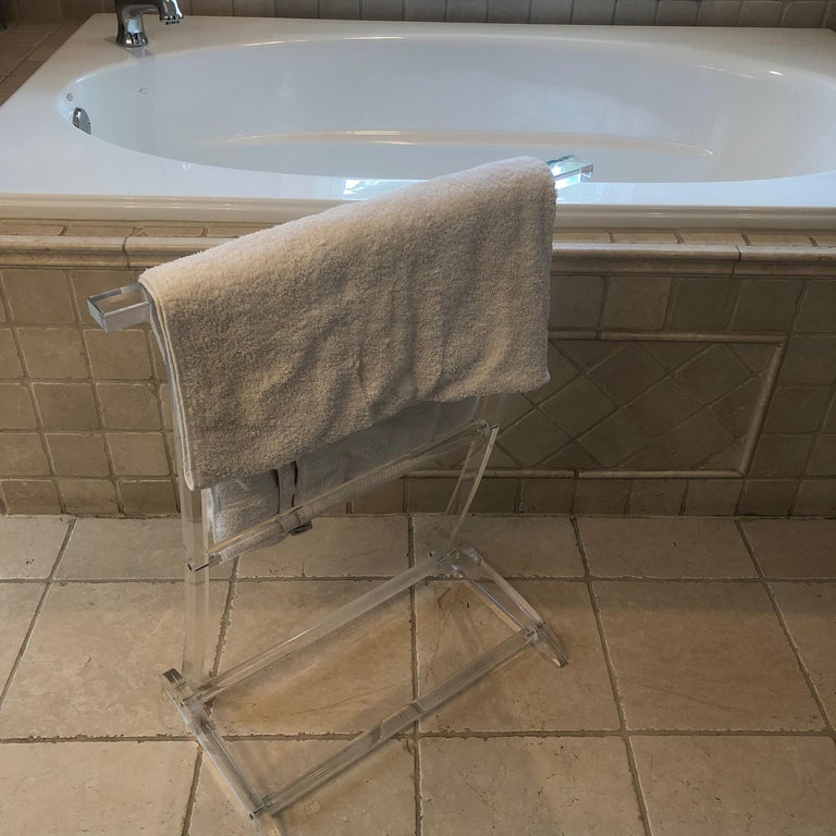 Hollywood Regency Lucite Towel Rack Signed Scheibe at 1stDibs | scheibe ...