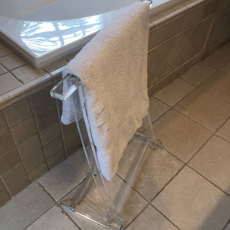 Hollywood Regency Lucite Towel Rack Signed Scheibe at 1stDibs | scheibe ...