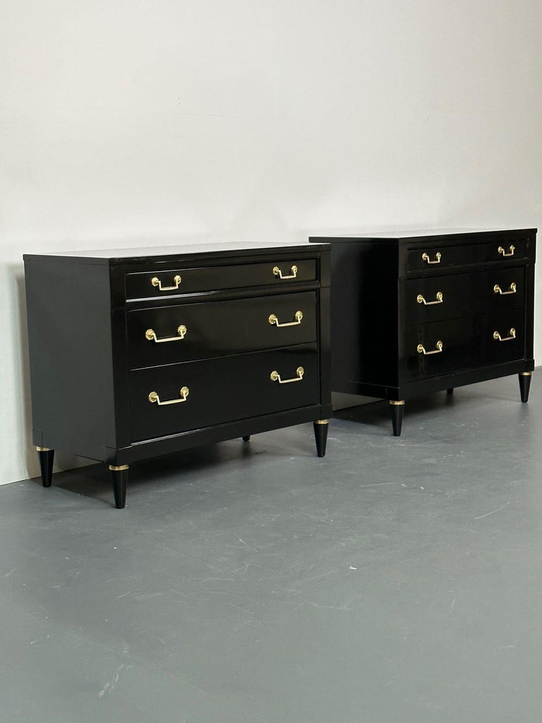 Hollywood Regency Maison Jansen Style Chests / Nightstand, Black ...