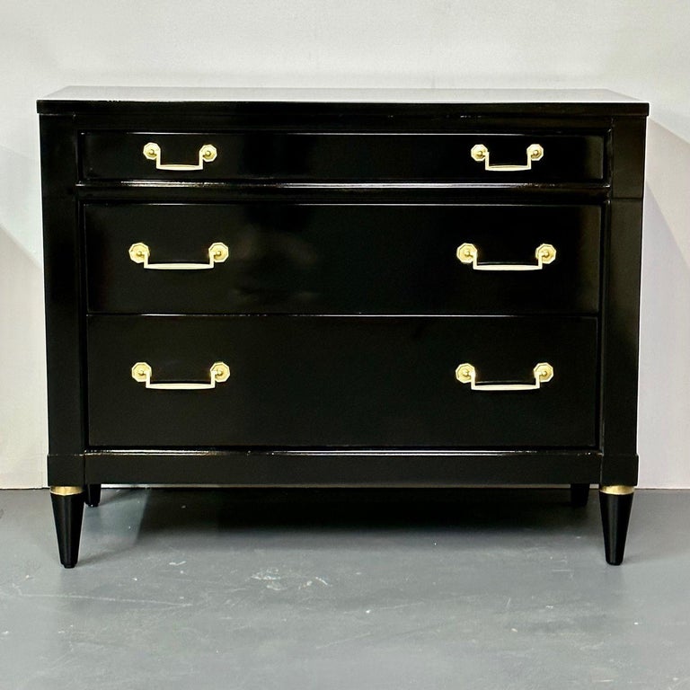 Hollywood Regency Maison Jansen Style Chests / Nightstand, Black ...
