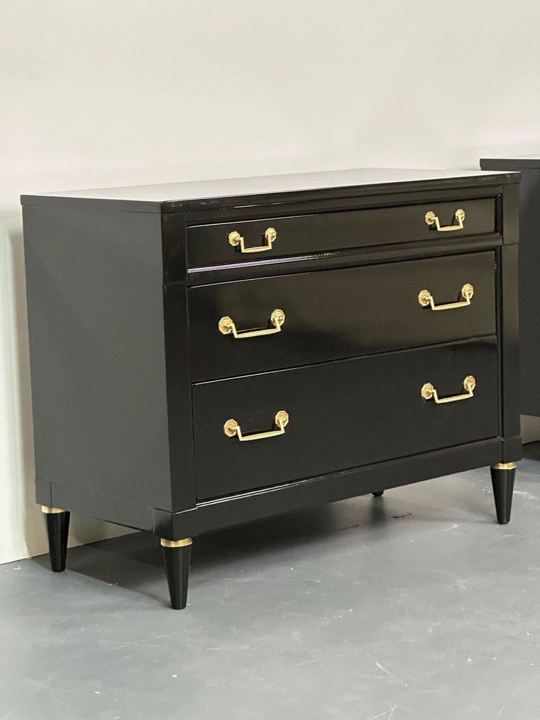 Hollywood Regency Maison Jansen Style Chests / Nightstand, Black ...