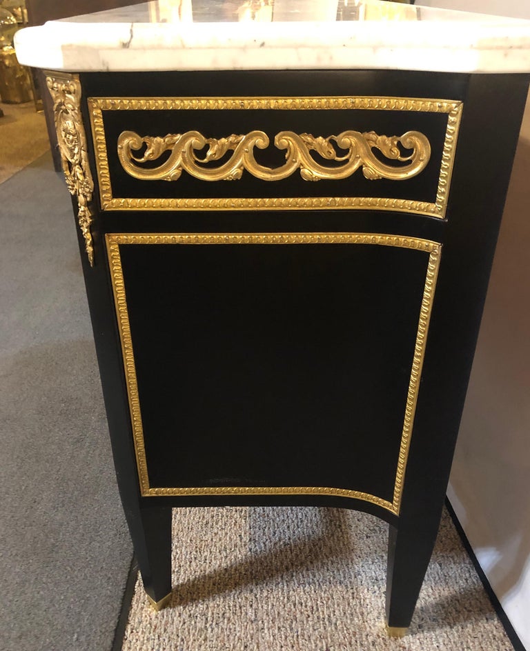 Hollywood Regency Maison Jansen Style Ebony Commodes, Cabinets or ...