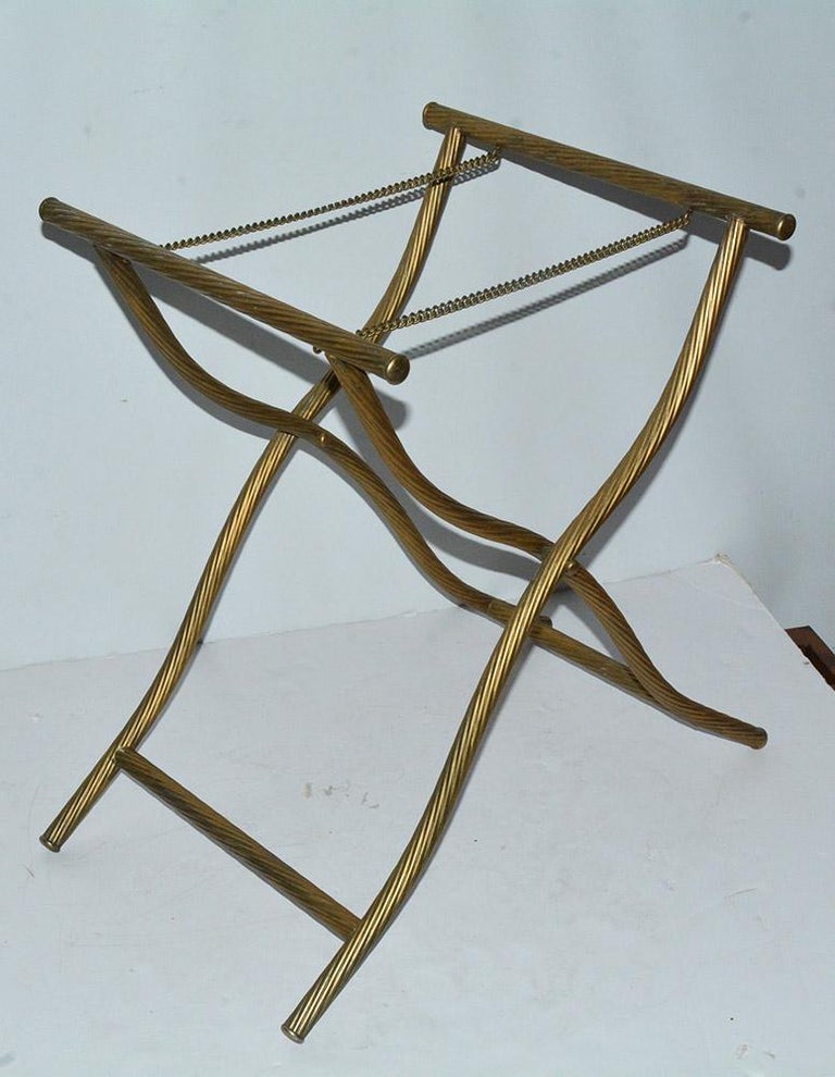 Hollywood Regency Metal Luggage Rack at 1stDibs