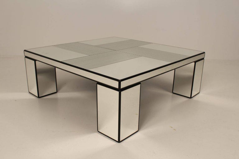 Hollywood Regency Mirror Coffee Table at 1stDibs