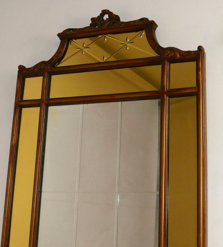 Hollywood Regency Mirror with Yellow Tinted Border at 1stDibs