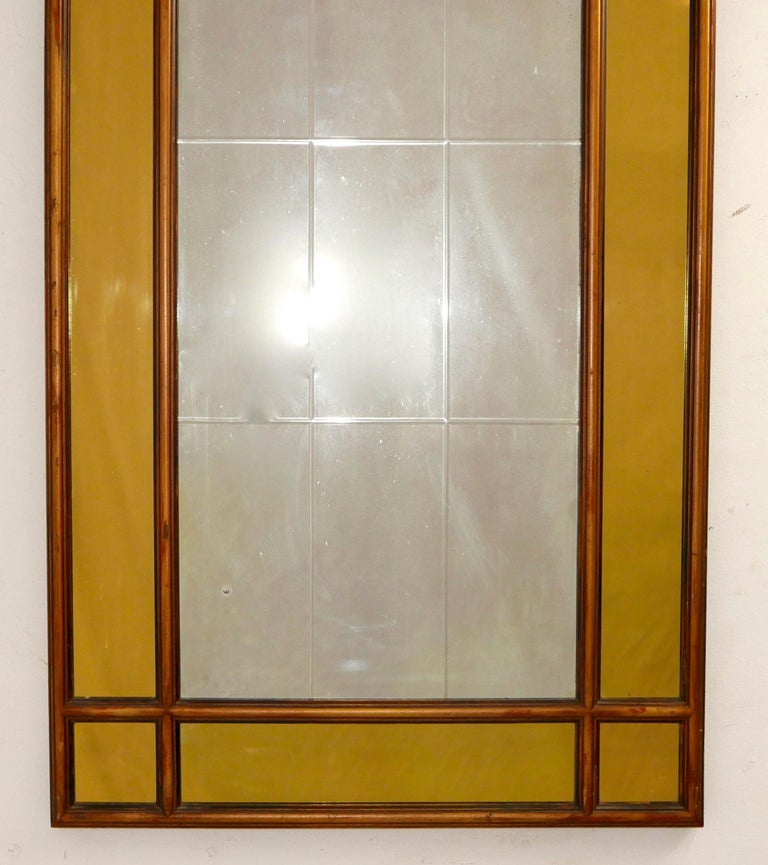 Hollywood Regency Mirror with Yellow Tinted Border at 1stDibs