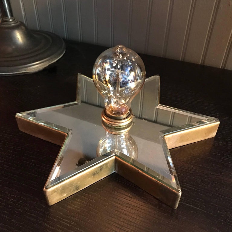 Hollywood Regency Mirrored Star Wall Sconce at 1stDibs