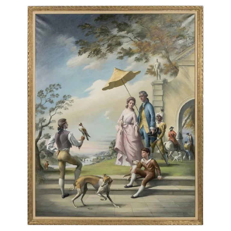 Hollywood Regency Mural in the Old Master Style For Sale at 1stDibs