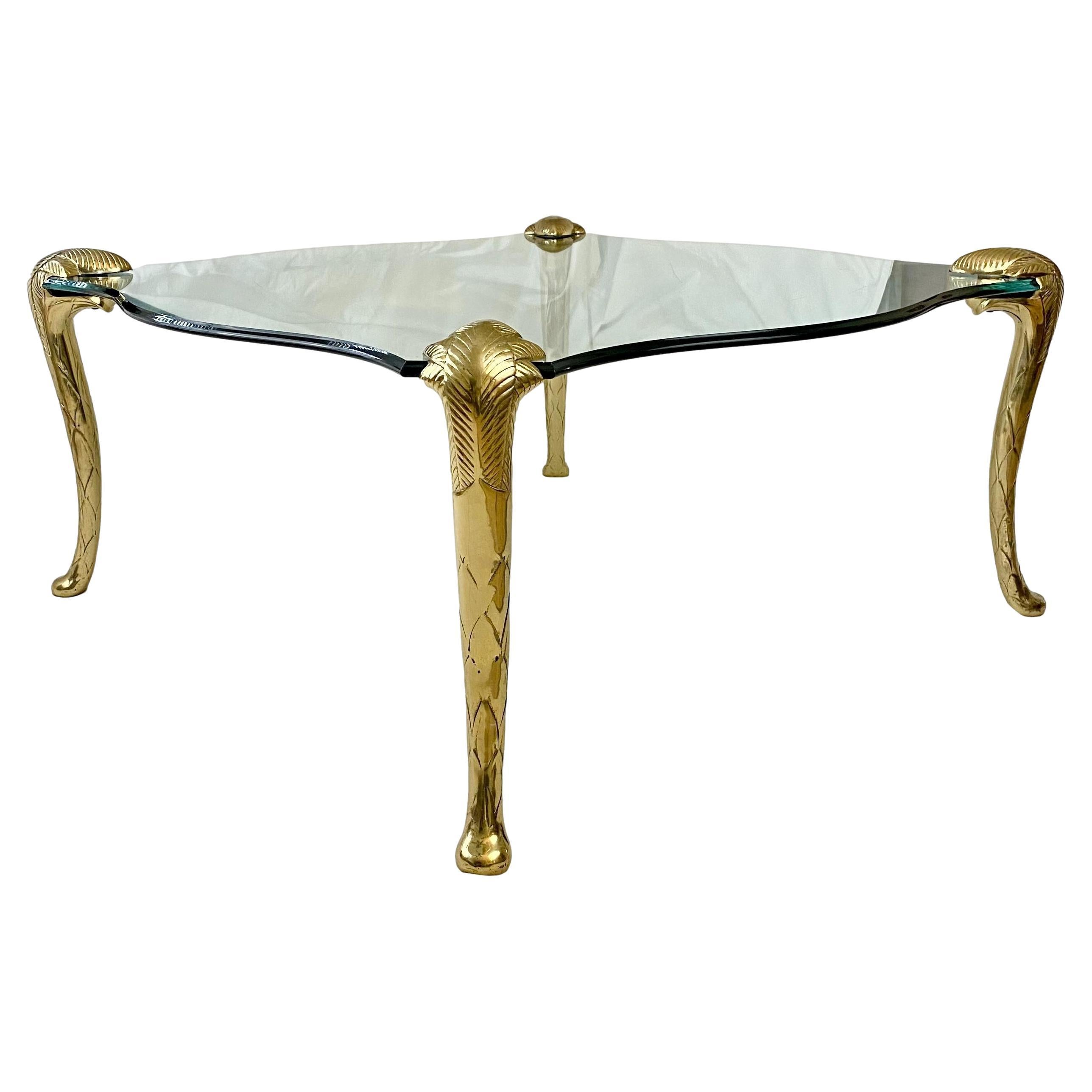 Hollywood Regency Brass Coffee Table by Mastercraft at 1stDibs