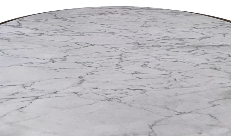 Hollywood Regency Round Cocktail Table in Gold and Marble in Style of ...