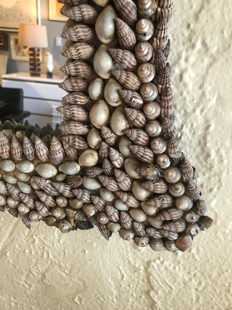 Hollywood Regency Sea Shell Mirror For Sale at 1stDibs