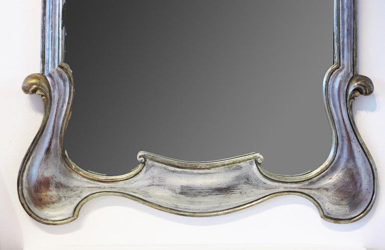 Hollywood Regency Silver gilt Carved Wooden Mirrors A Pair For Sale at ...