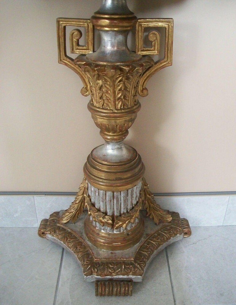 Hollywood Regency Silver and Gold Giltwood Console Table, Italy, circa ...