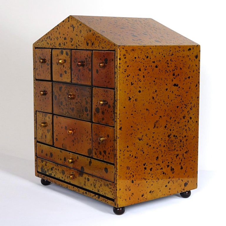Hollywood Regency Small Chest of Drawers Made of Gold Lacquered Wood ...