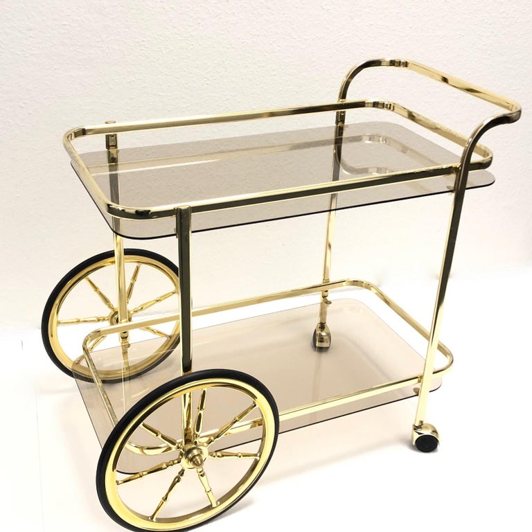 Hollywood Regency Style Bar Cart, Tea Trolley or Drinks Stand in Brass ...