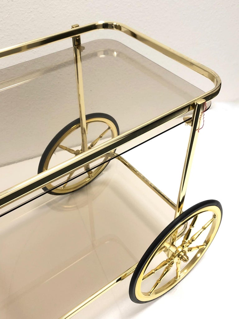 Hollywood Regency Style Bar Cart, Tea Trolley or Drinks Stand in Brass ...