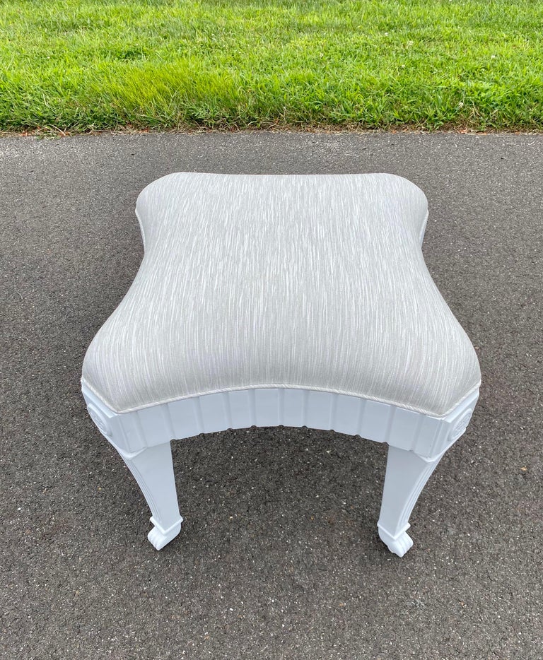 Hollywood Regency Style Casa Stradivari Plaster Paw Foot Ottoman Stool ...