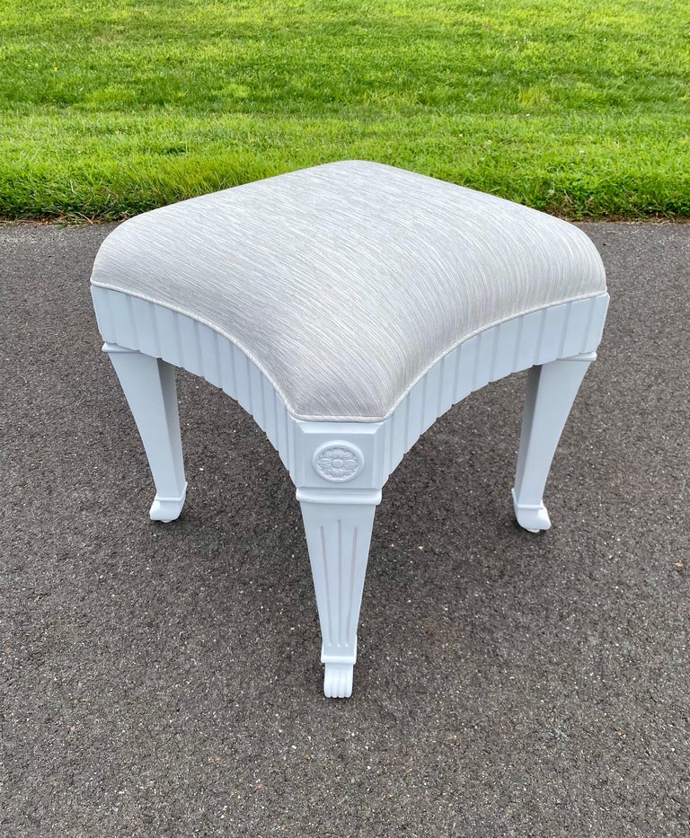 Hollywood Regency Style Casa Stradivari Plaster Paw Foot Ottoman Stool ...