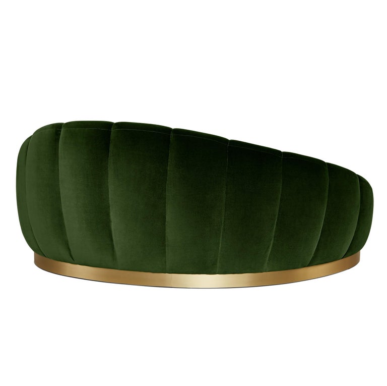 Hollywood Regency Style Chaise Longue Offered in Velvet For Sale at 1stDibs