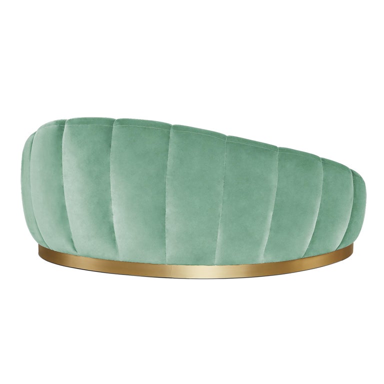 Hollywood Regency Style Chaise Longue Offered in Velvet For Sale at 1stDibs