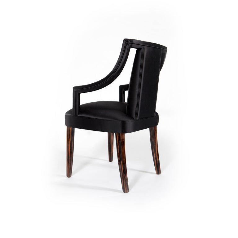 Hollywood Regency Style Dining Chair with Slimmed Down Armrests For ...