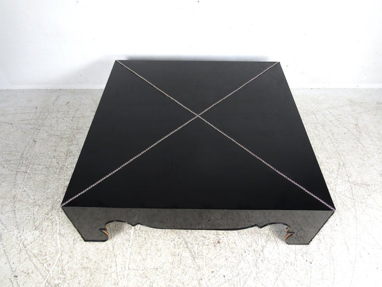 Hollywood Regency Style Faux-Snakeskin Studded Coffee Table For Sale at ...