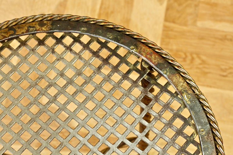 Hollywood Regency Style Gilt Wrought Iron Rope and Tassel Bench or ...