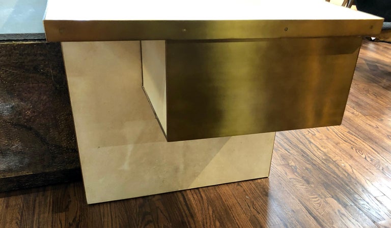 Hollywood Regency Style Kelly Wearstler Parchment and Brass "Dillon ...