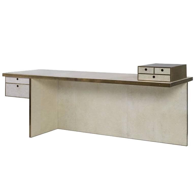 Hollywood Regency Style Kelly Wearstler Parchment and Brass "Dillon ...