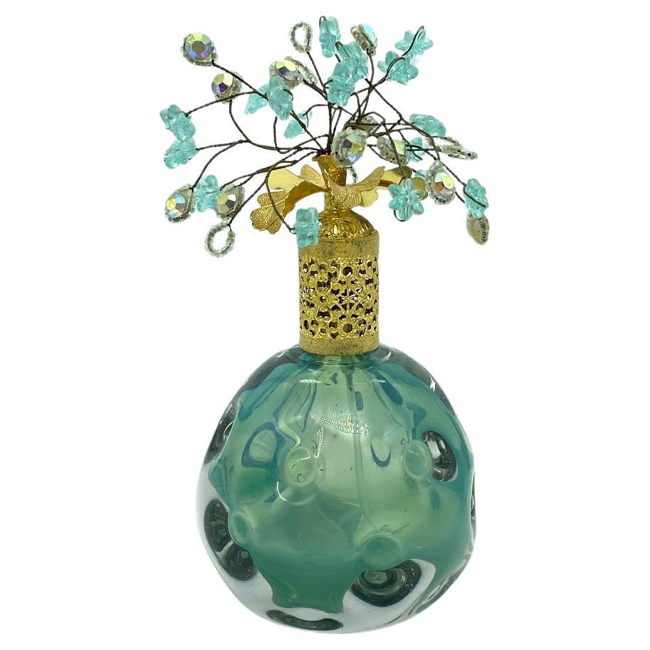 Hollywood Regency Style Opaline Veritable Perfume Bottle with Blooming ...