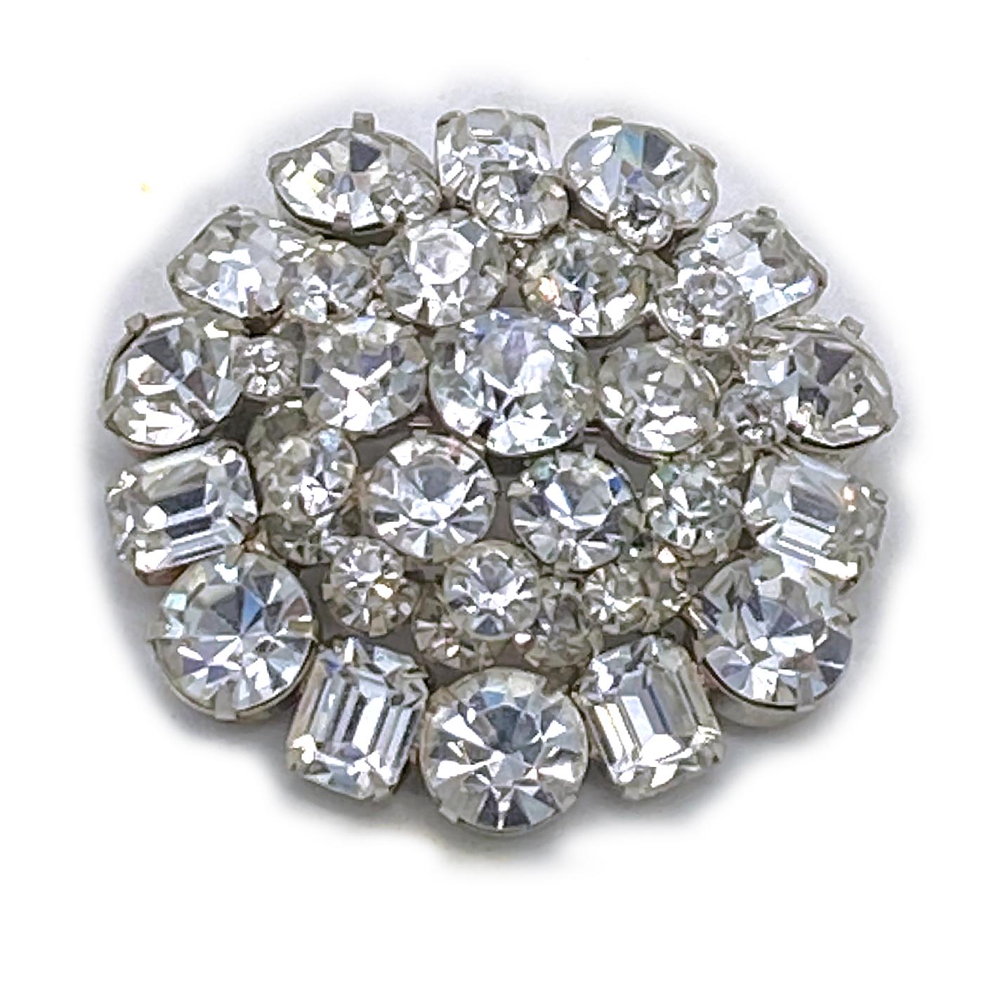 Hollywood Regency Style Rhinestone Brooch Perfect for Weddings For Sale ...